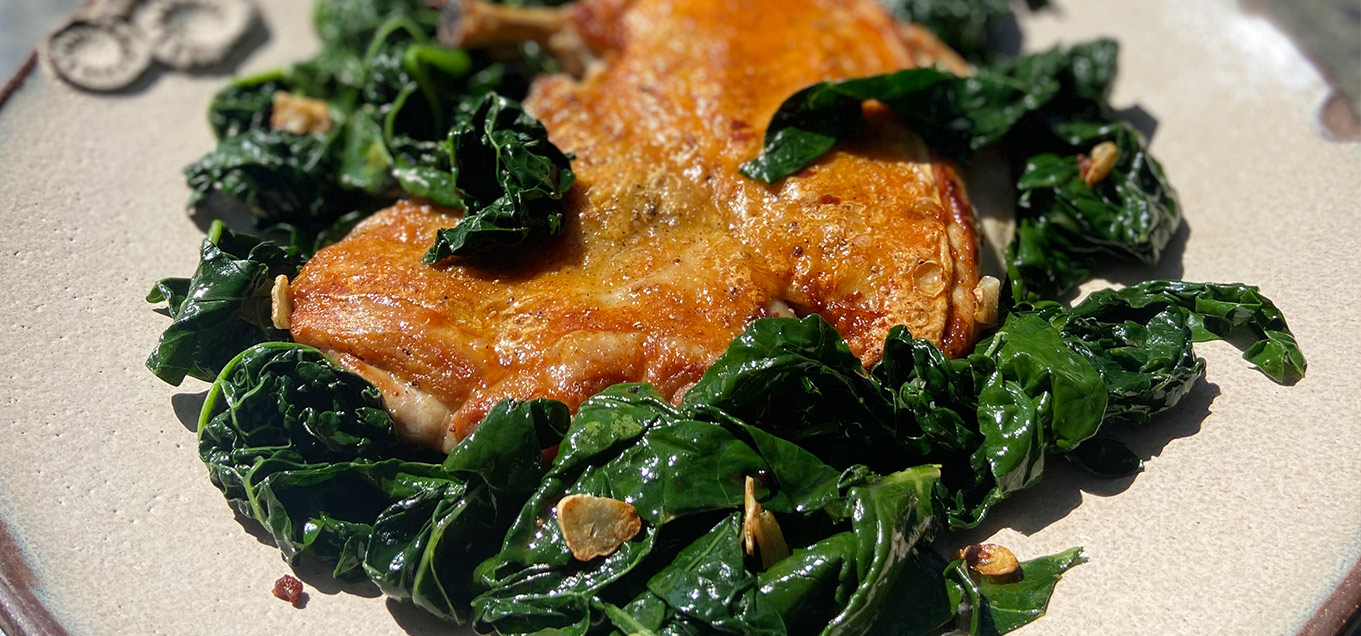 Chicken Under A Brick Recipe from the Chefs at A.R. Valentien